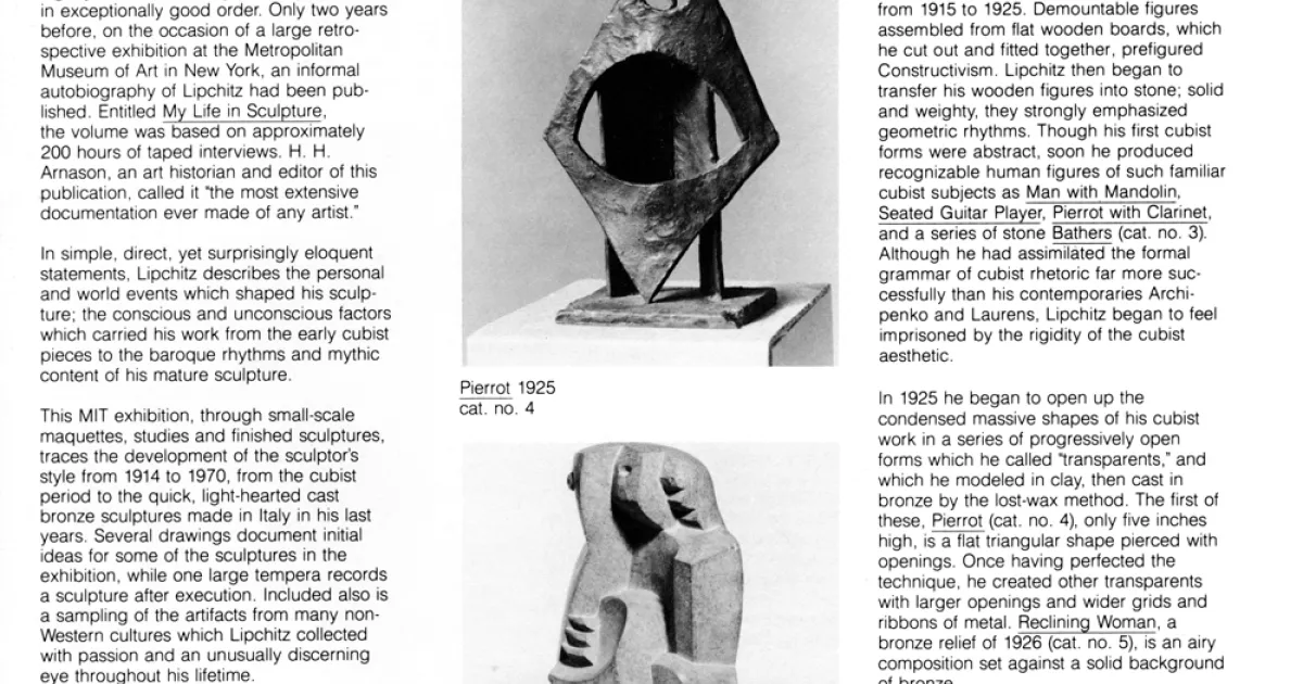 Jacques Lipchitz: Sculptor and Collector | MIT List Visual Arts Center